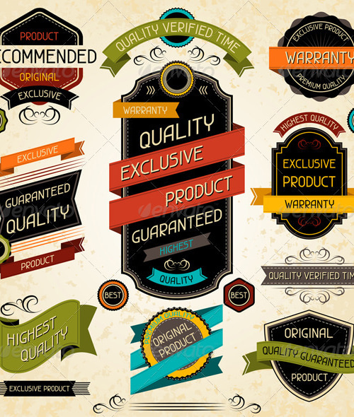 Set Of Premium Quality Labels And Stickers Vectors GraphicRiver set-of-premium-quality-labels-and-stickers-vectors-graphicriver